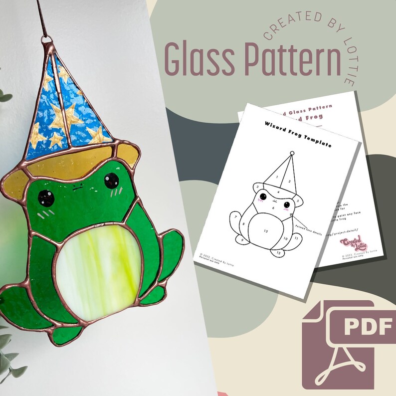 Wizard Frog Stained Glass Pattern PDF Digital Download - Etsy