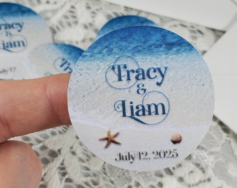 Beach Theme Wedding Stickers - Etsy