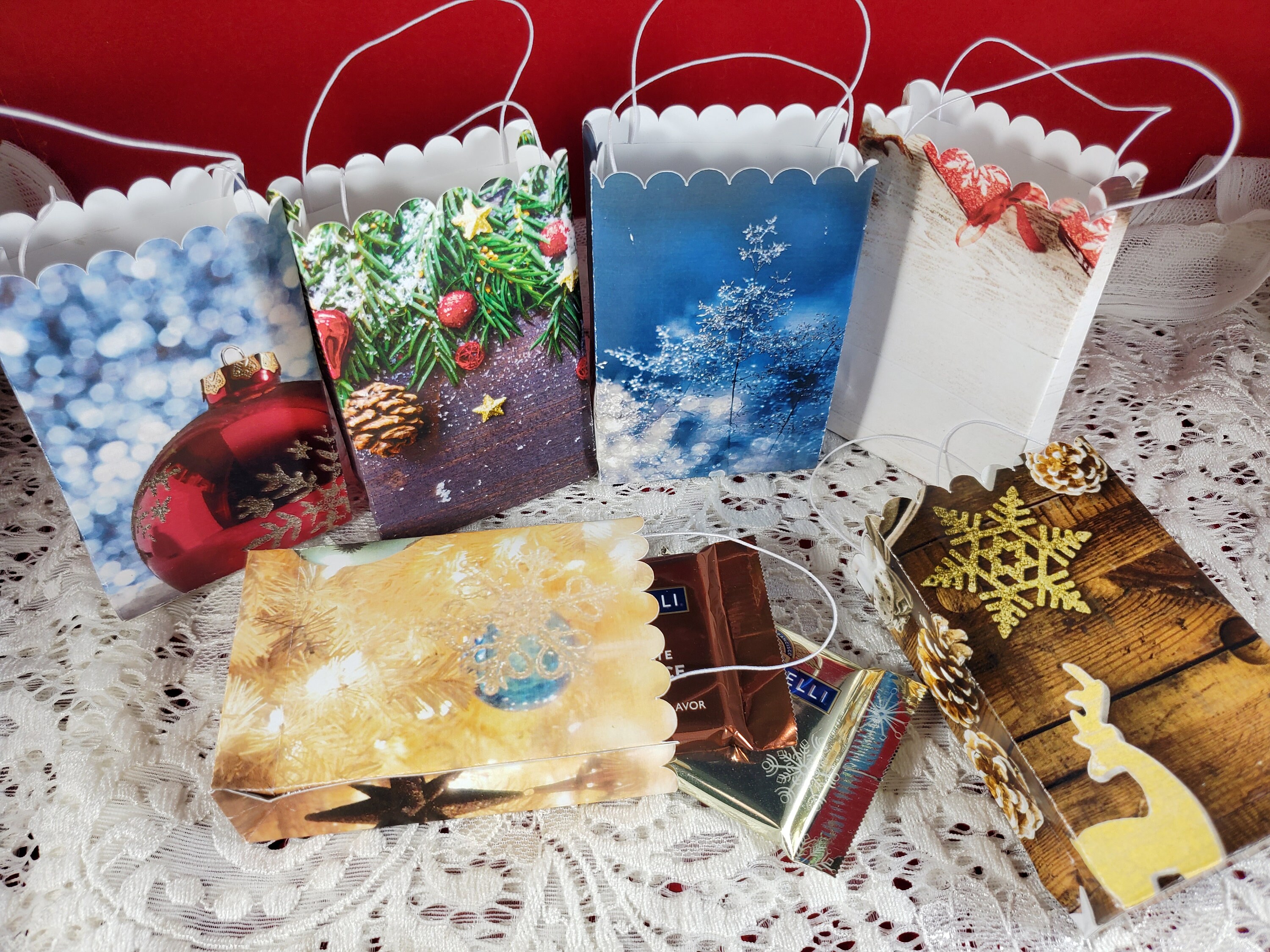 Mini Christmas Holiday Theme Treat or Gift Bags mini candy | Etsy