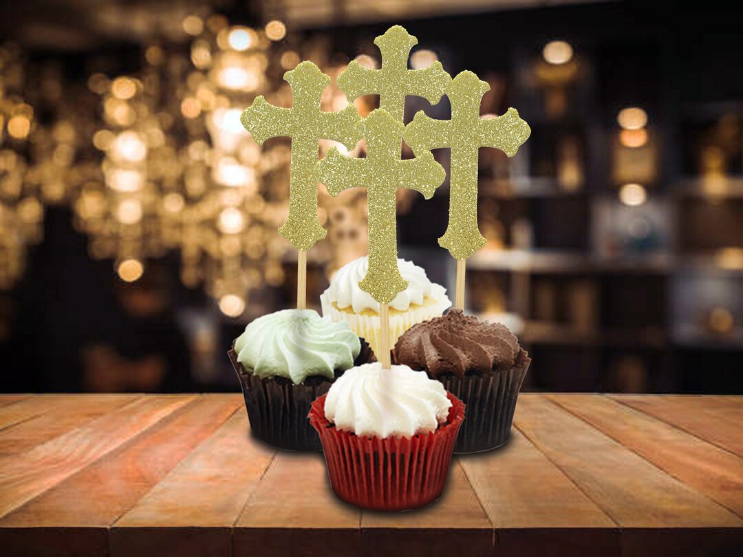 Yellow Gold Glitter Holy Cross Communion, Confirmation, Baptism ...