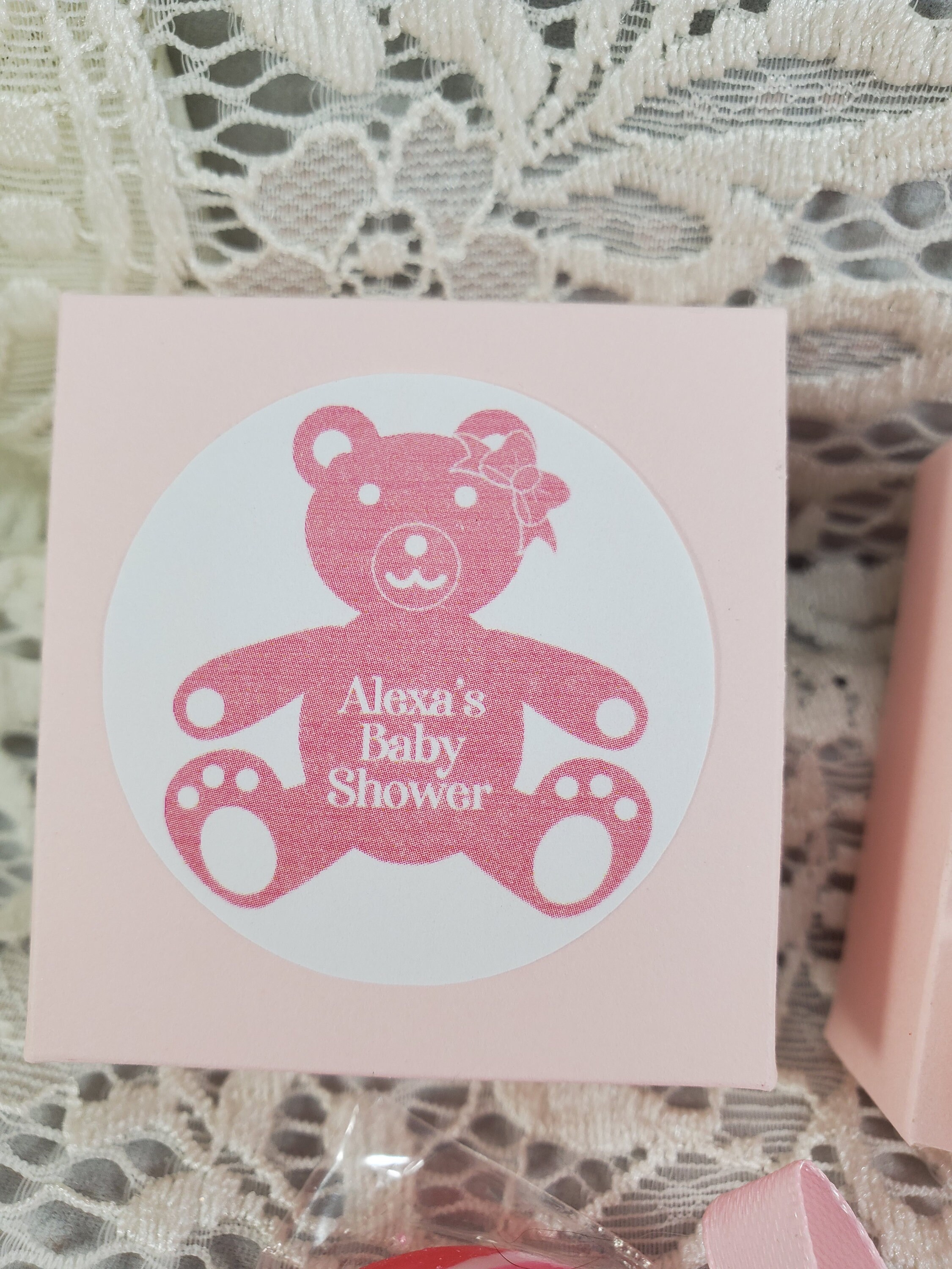 Pink Teddy Bear Round Stickers Set of 20 for Favors for Baby | Etsy