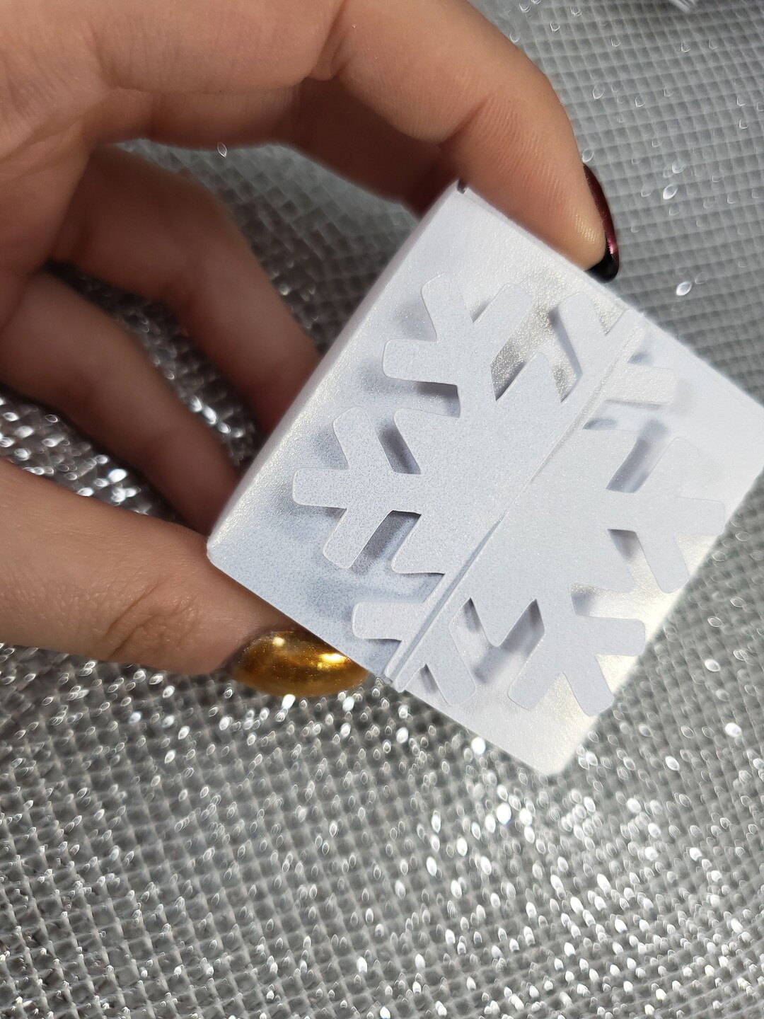 Shimmer Snowflake Favor Box: Small 2x2 Winter Gift Box, Ships Flat - Etsy