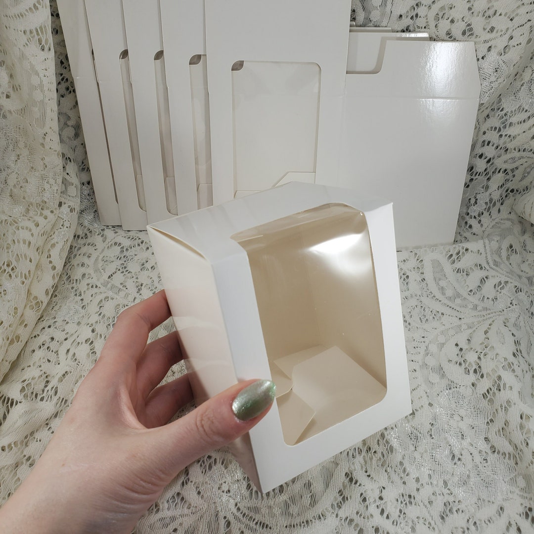 Set of 5 White Favor Boxes With Clear Window, Limited Quantity, Candy ...