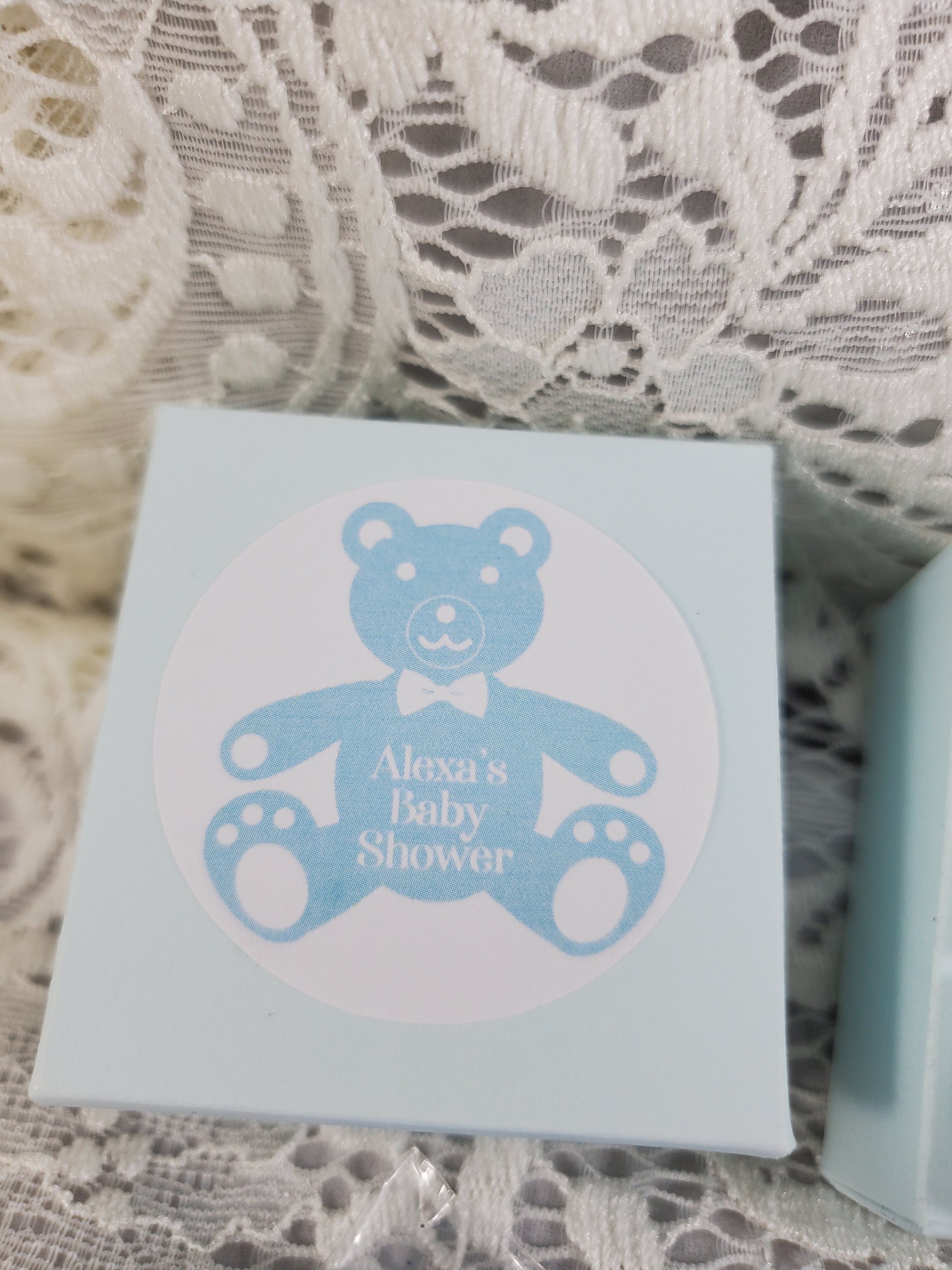 Blue Teddy Bear Round Stickers Set of 20 for Favors for Baby | Etsy