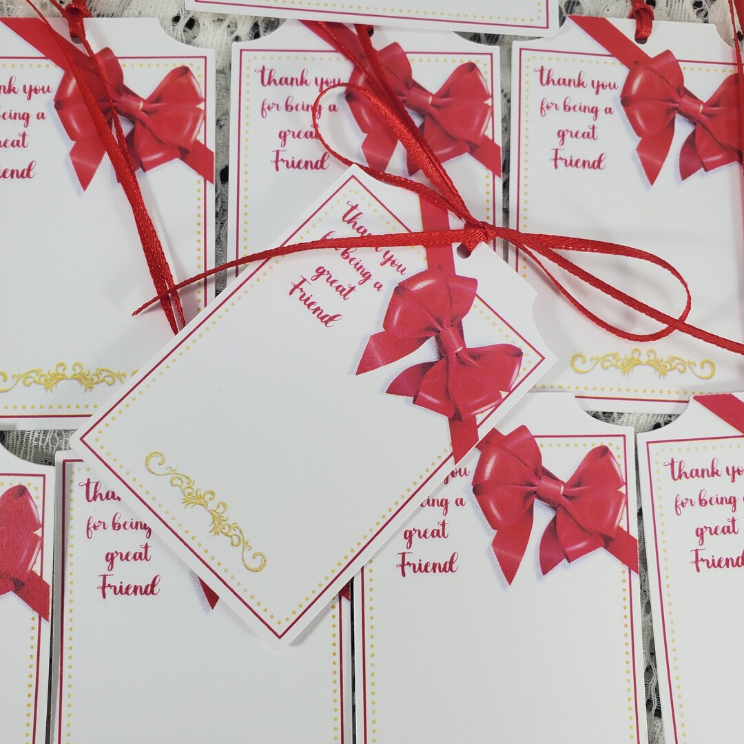 Personalized Friendship Gift Tags: Red Ribbon Party Favors - Etsy