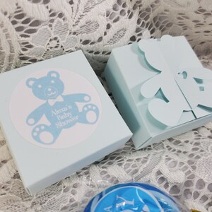 Blue Teddy Bear Round Stickers, Set of 20 for Favors for Baby Shower ...