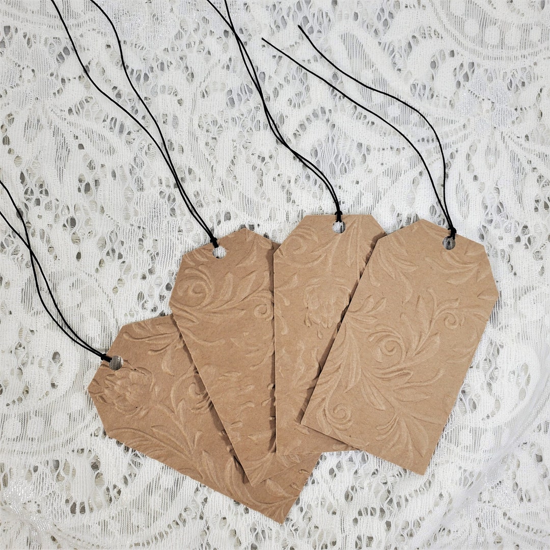 Floral Embossed Tags for Wedding Favors Valentine's Gifts Anniversary ...