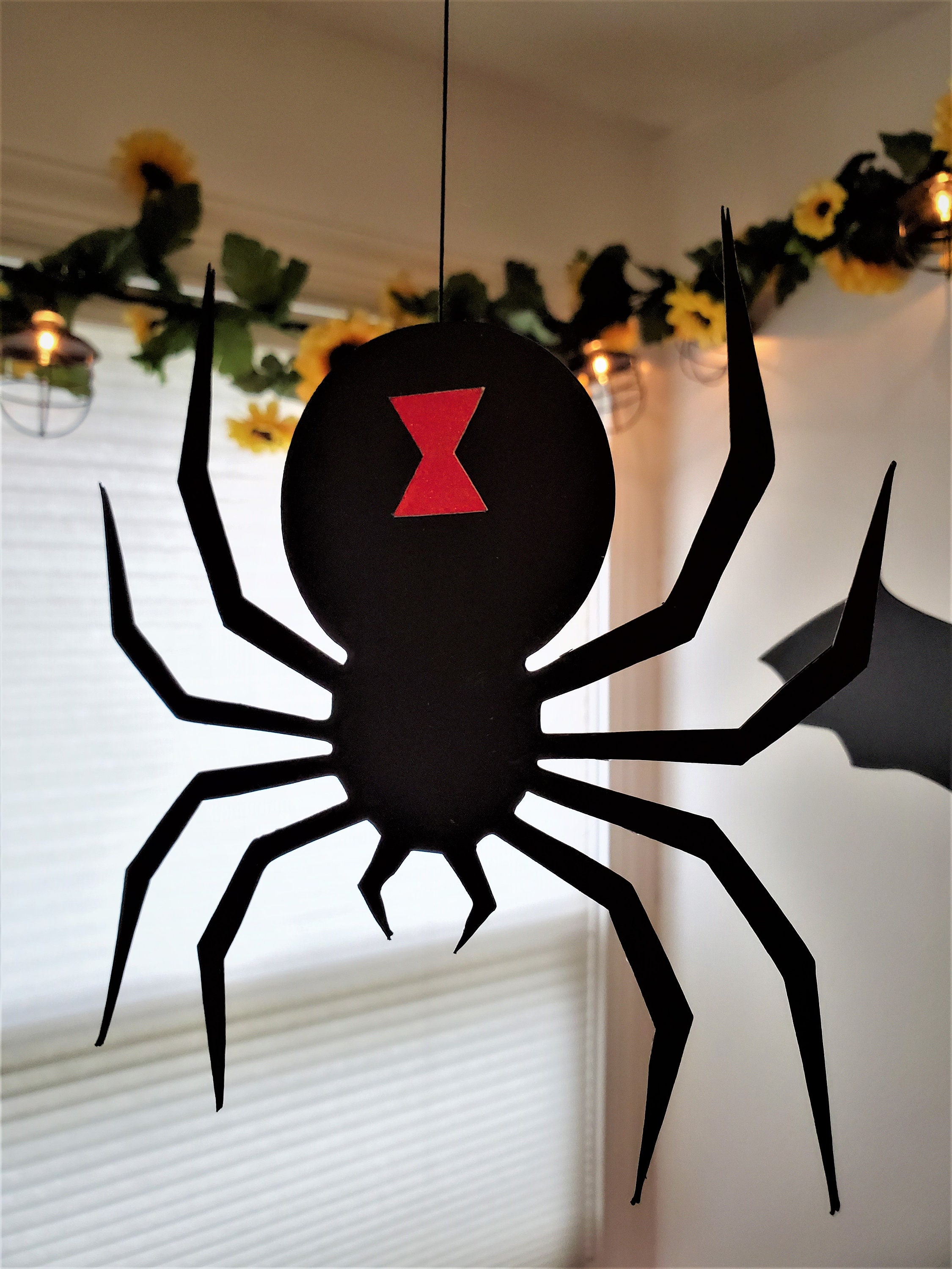 Hanging Spider Halloween Decorations Cutouts With Black - Etsy