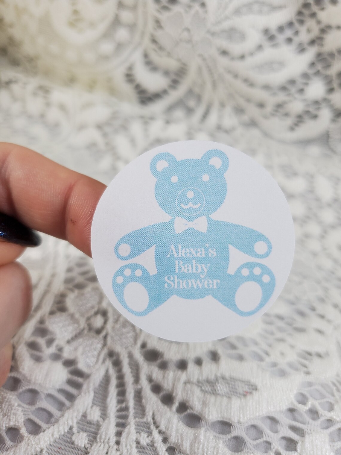Blue Teddy Bear Round Stickers Set of 20 for Favors for Baby | Etsy
