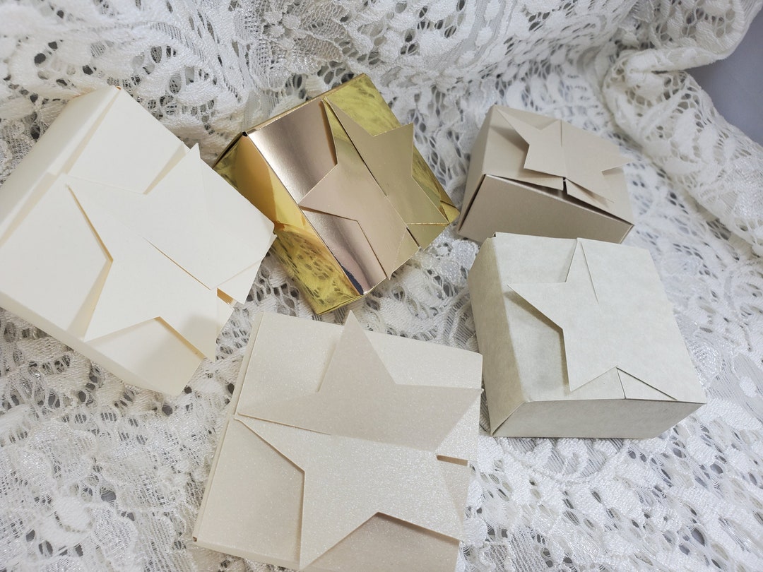 Star Mini Gift Box Gold Shimmer Foil Cardstock 2X2X1 New Years Eve ...