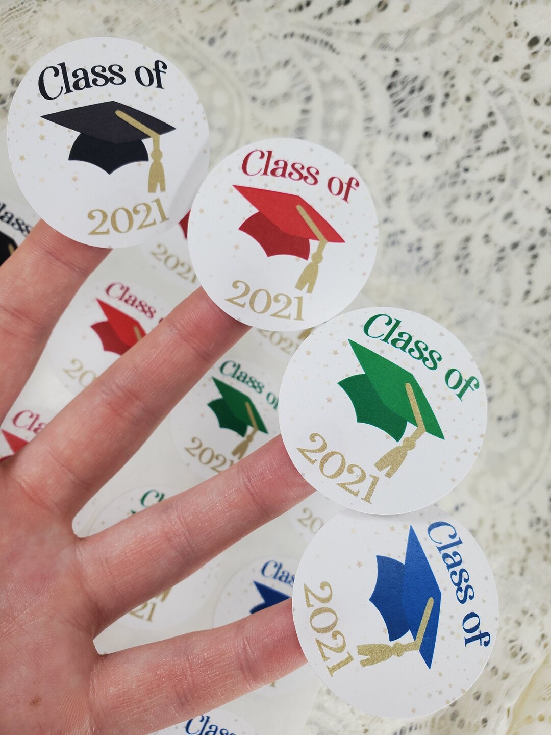 Graduation Round 1.6 Inch Stickers for Favors for Middle High School ...