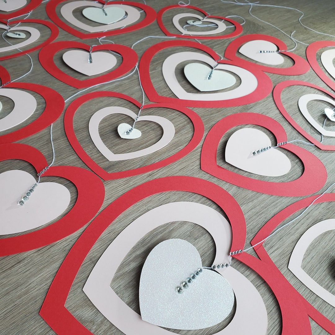 Hanging Hearts Valentine's Day Large Indoor Decorations - Etsy