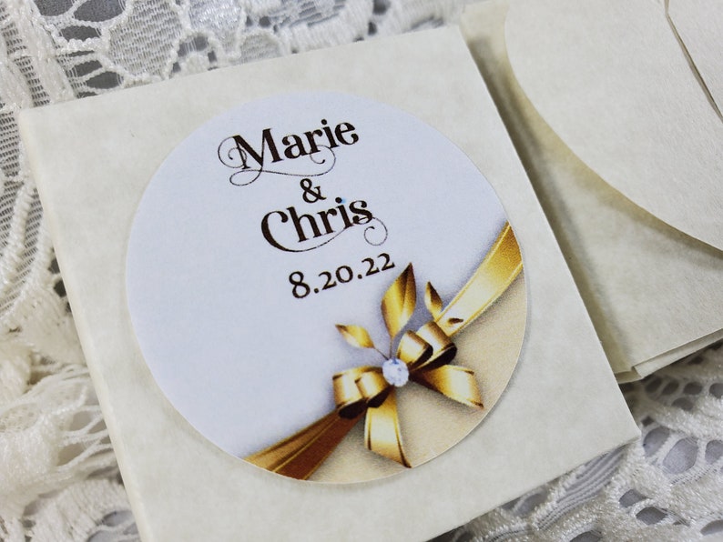 Classy Gold Bow Stickers Set of 20 for Favors for Wedding | Etsy