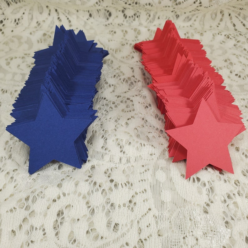 Red and Blue Star Cutout Confetti Embellishment July 4th - Etsy