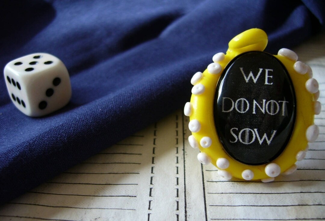 Throne of Iron Greyjoy Yellow Cabochon Tentacle Motto is Hand Cut ...