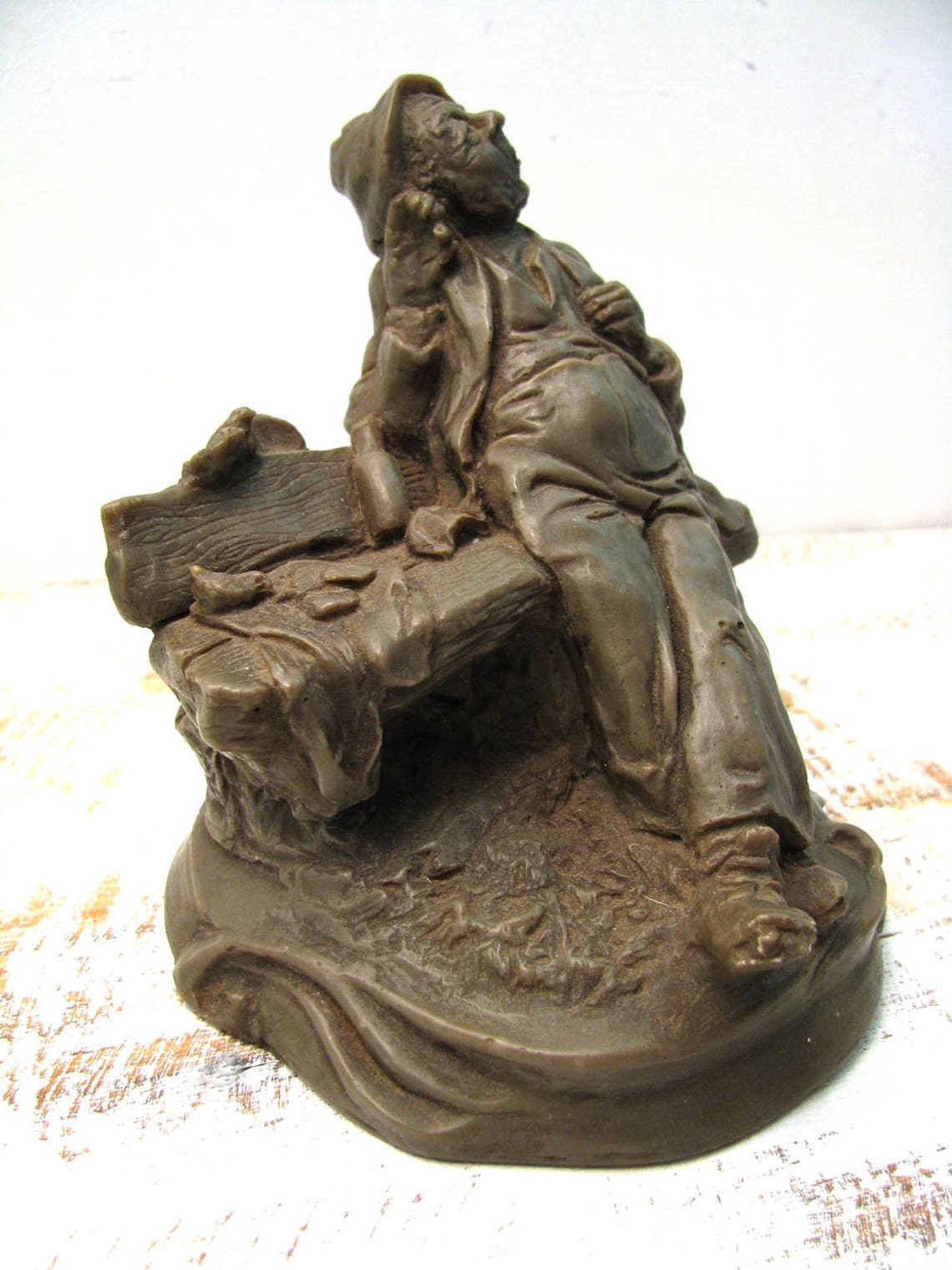 Mini Sculpture Original P.dunn Signed Resin Figurine Resting - Etsy