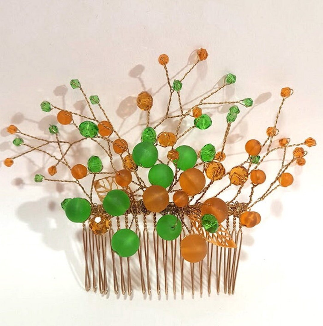 Beaded Hair Comb/vintage Style Beaded Hair Accessories Hair Comb in ...