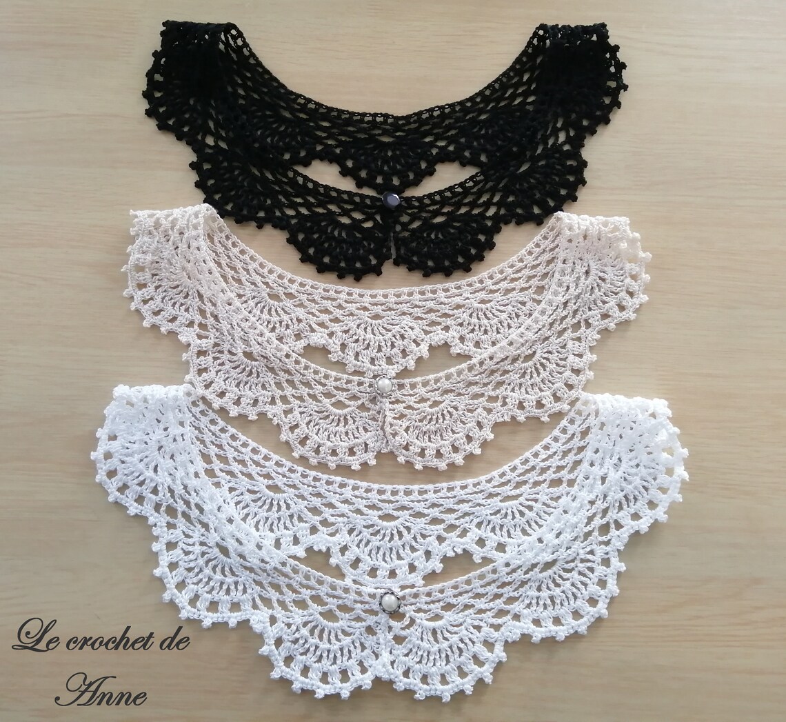 PDF CROCHET Col Romantique col Bohème col Claudine aux | Etsy