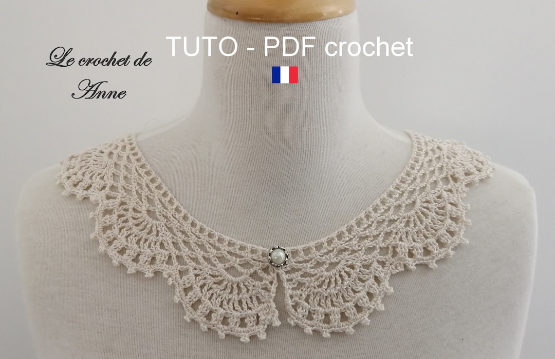 PDF CROCHET - Col Romantique , col Bohème , col Claudine aux jolis ...