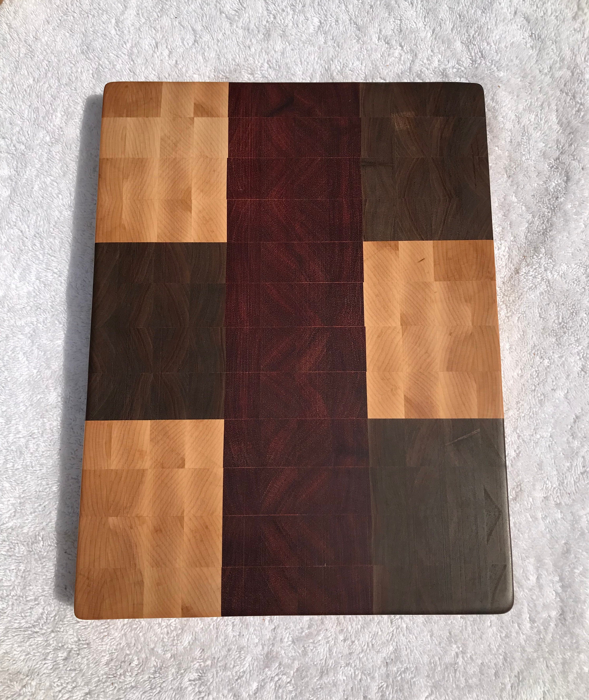 End Grain Purpleheart, Walnut & Ash Wood Handcrafted Cutting Board - Etsy