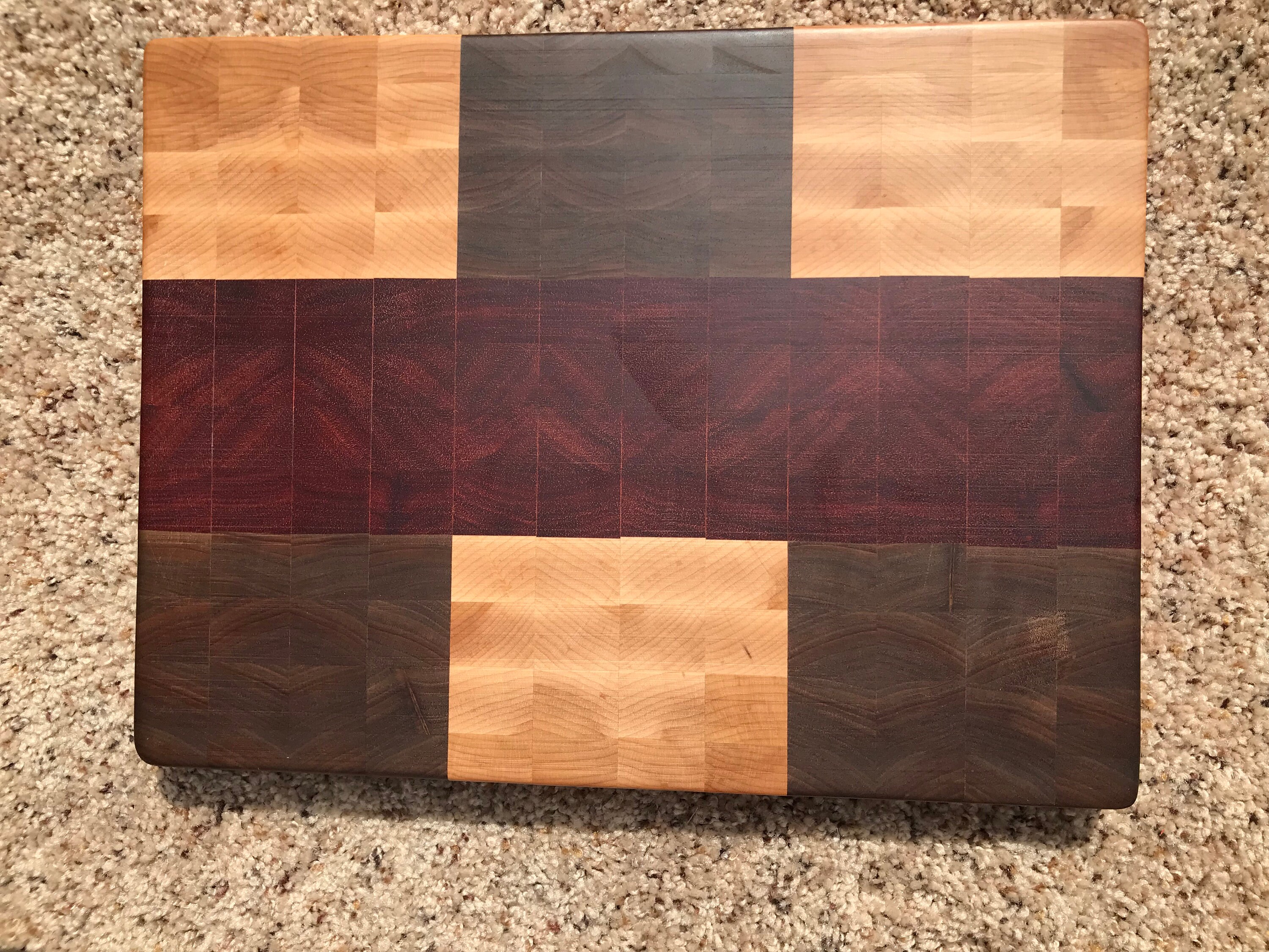 End Grain Purpleheart, Walnut & Ash Wood Handcrafted Cutting Board - Etsy