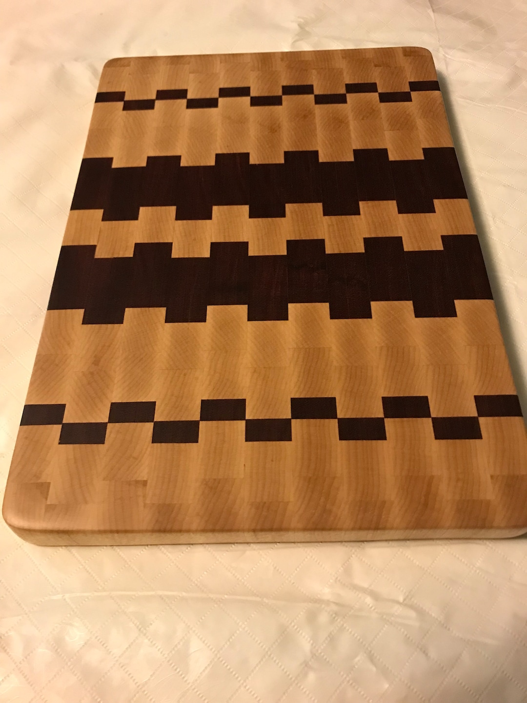 End Grain Purpleheart & Maple Wood Handcrafted Cutting Board - Perfect ...