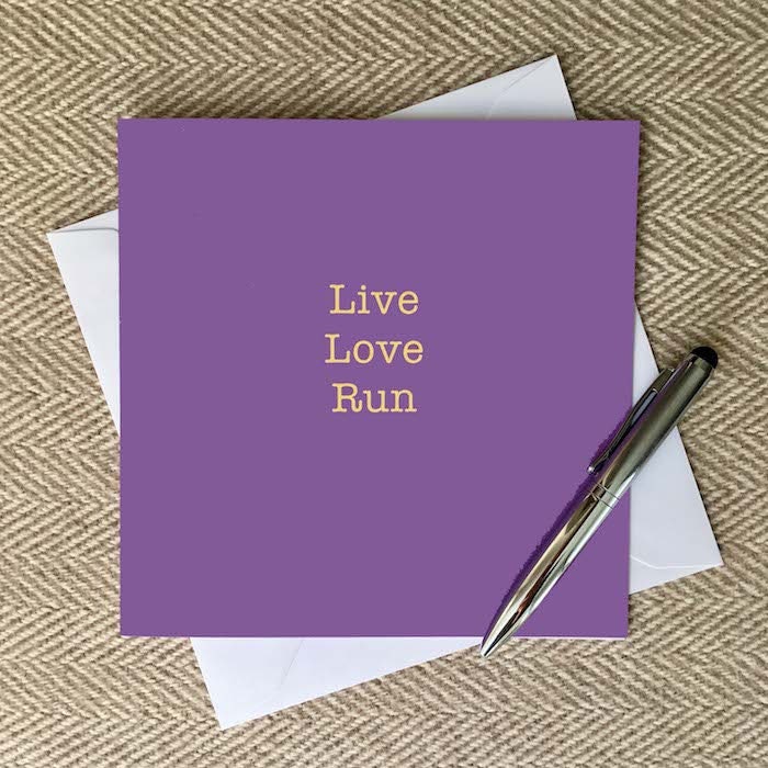 Birthday Card for Runners / Running Friend - 'live Love Run' - Etsy