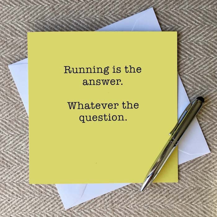 Birthday Card for Runner / Running Friend - 'running is the Answer ...
