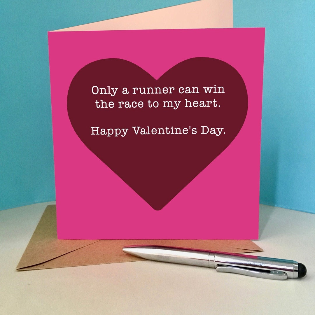 Valentine’s Greetings Card for Runner / Running Partner – ‘win the Pace ...