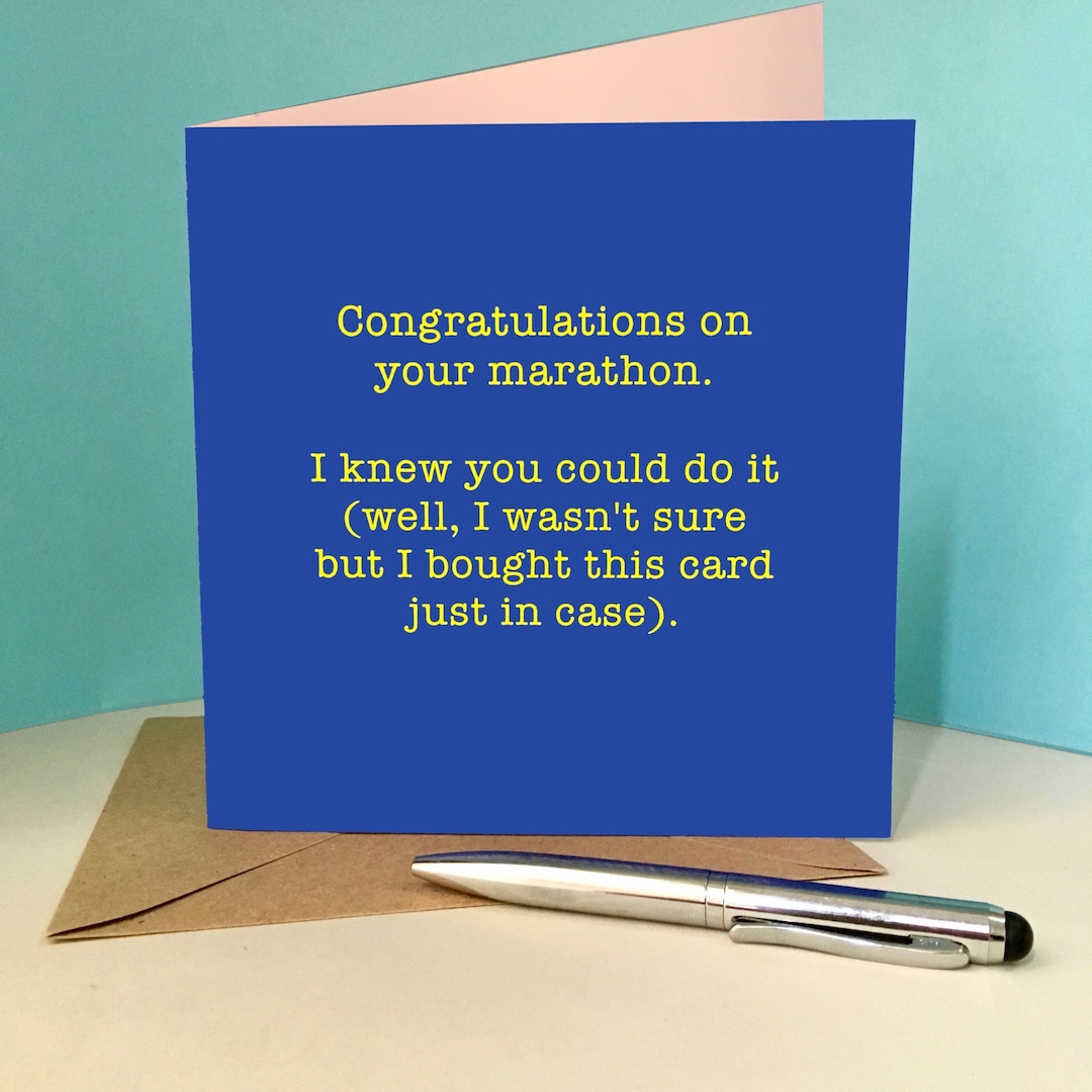 Marathon Congratulations Card for Runner / Running Friend 'knew You ...