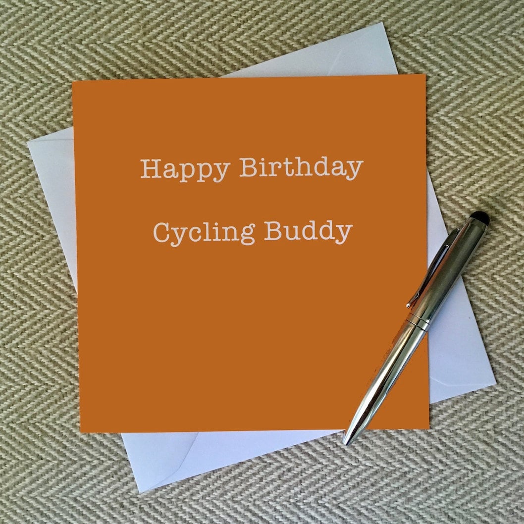 Happy Birthday Cycling Buddy - Greetings Card for Cycling / Cyclist ...