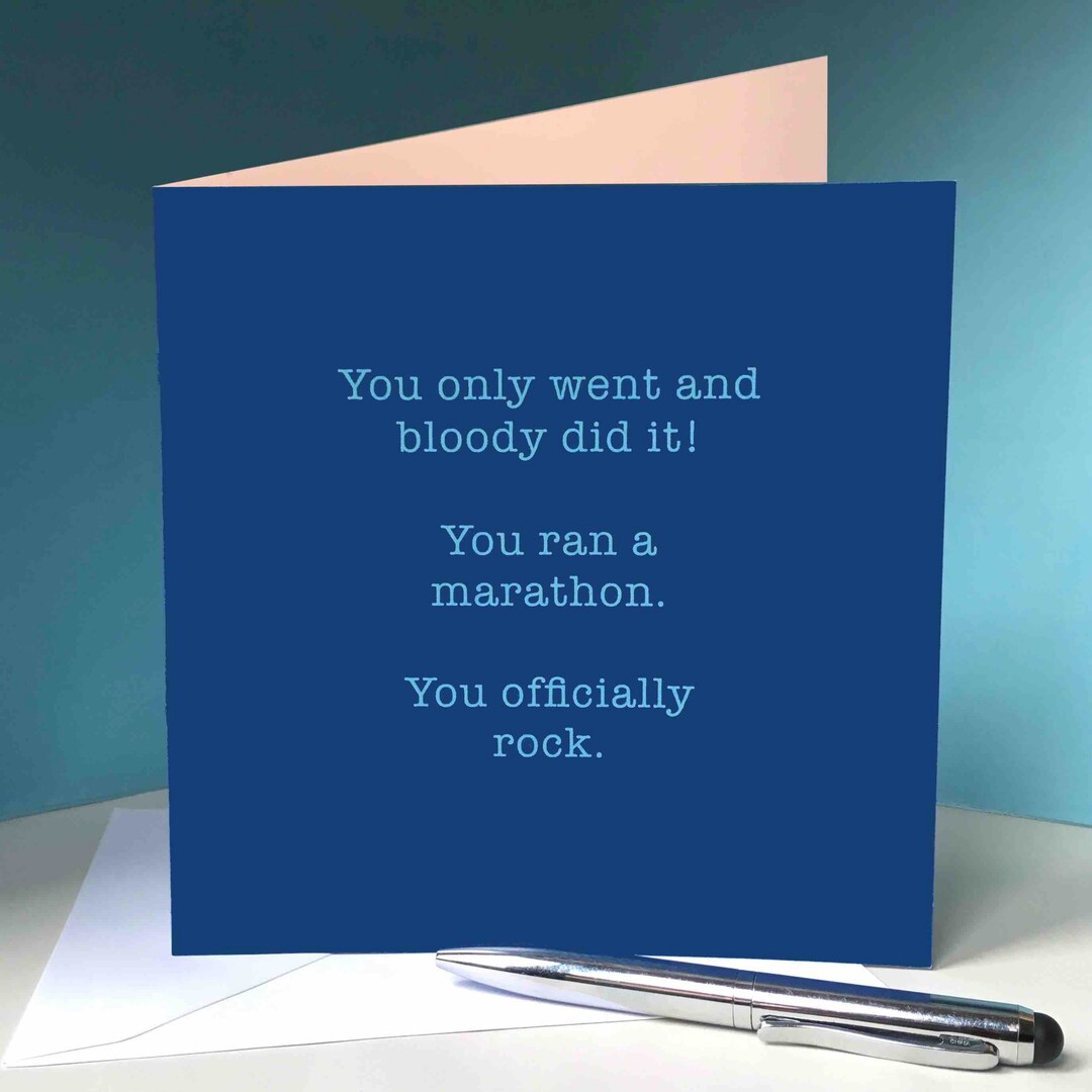Marathon Congratulations Card for Runners / Running Friend 'you Only ...