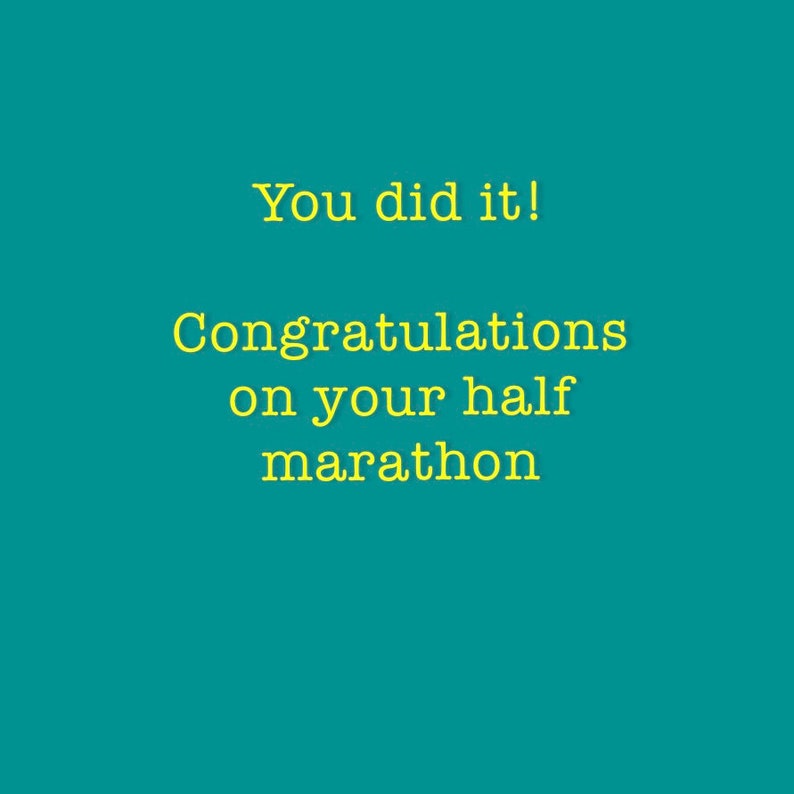 Half Marathon Congratulations Card for Runner / Running Friend - Etsy
