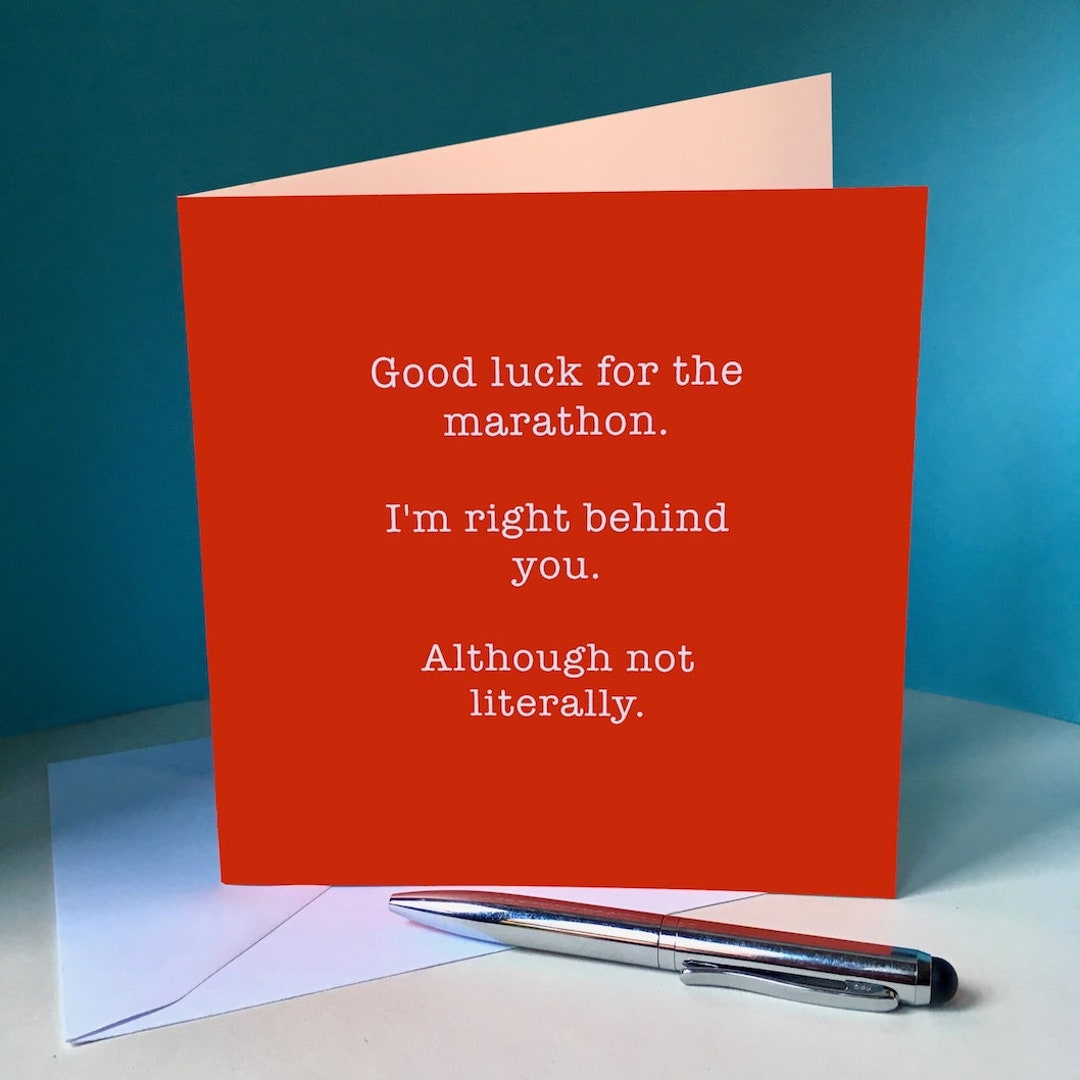 Marathon Good Luck Card for Runner / Running Friend - "good for the ...