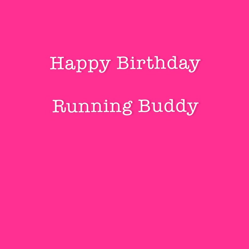 Happy Birthday Running Buddy (pink) - Greetings Card for Runners ...