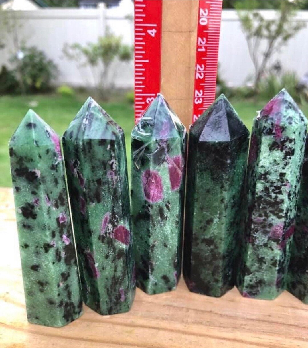 RUBY ZOISITE, Ruby Towers, Natural Crystal Points! - Etsy