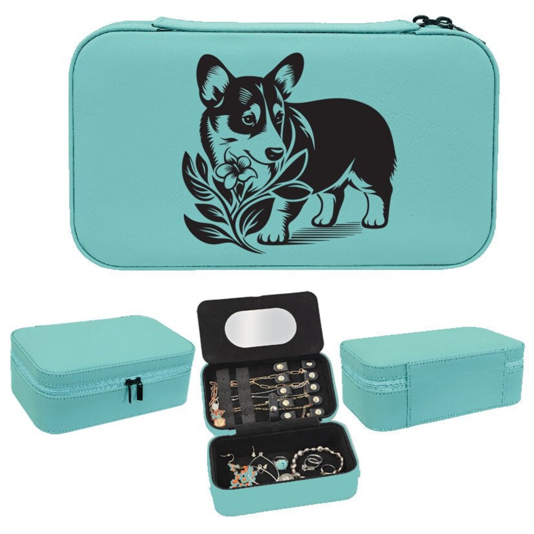 Leatherette Jewelry Box With Your Choice of Corgi Design Corgi Jewelry ...