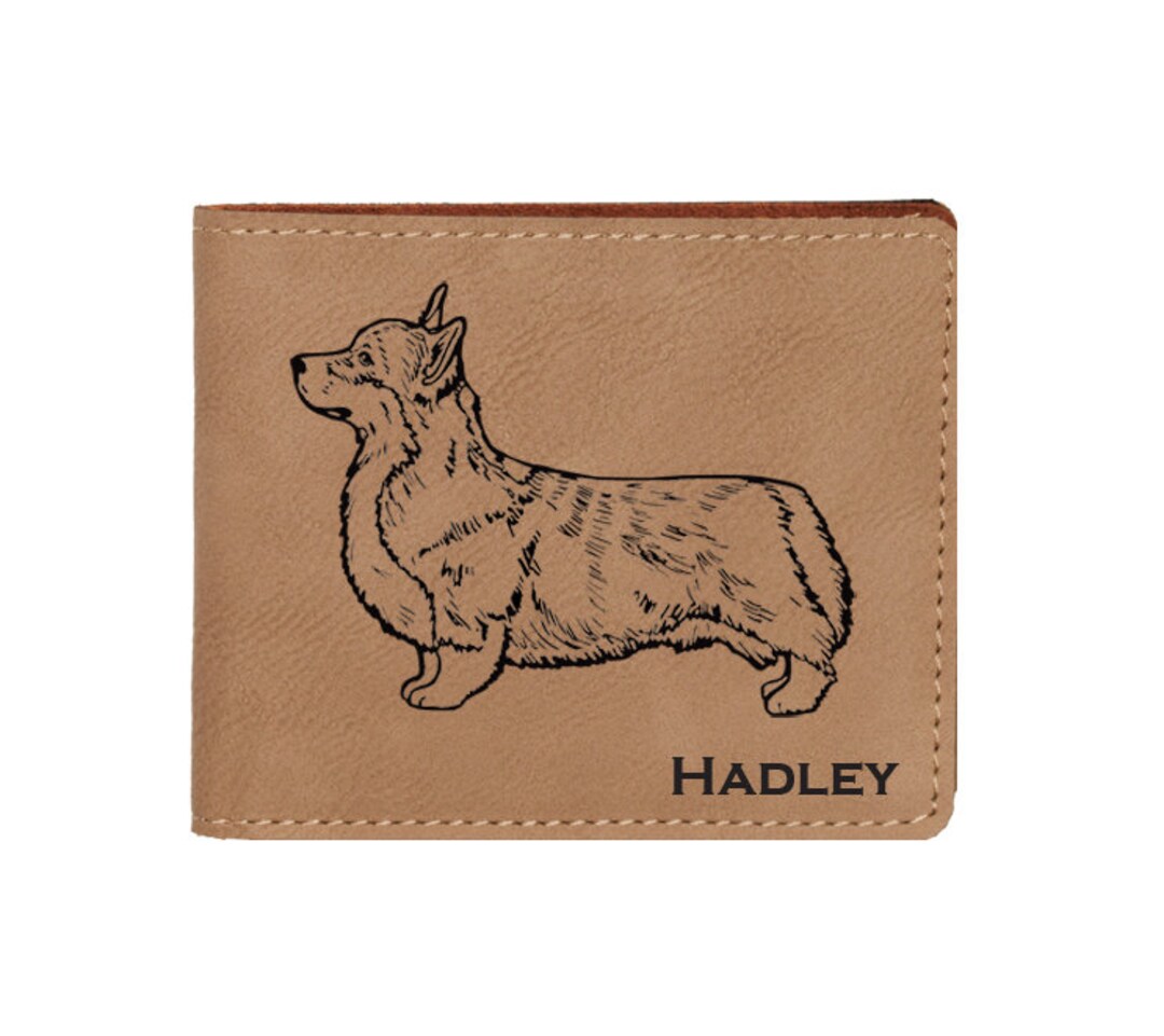 Engraved Leatherette Wallet With Your Choice of Corgi Design | Corgi ...