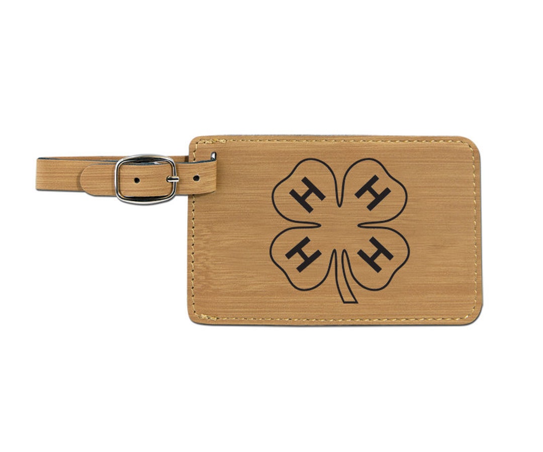 Engraved Leatherette Luggage Tag - 4-H Logo | 4-H Gift | 4-H Award ...