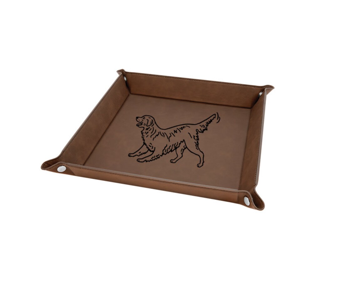 Personalized Leatherette Catchall Tray With Your Choice of Golden ...