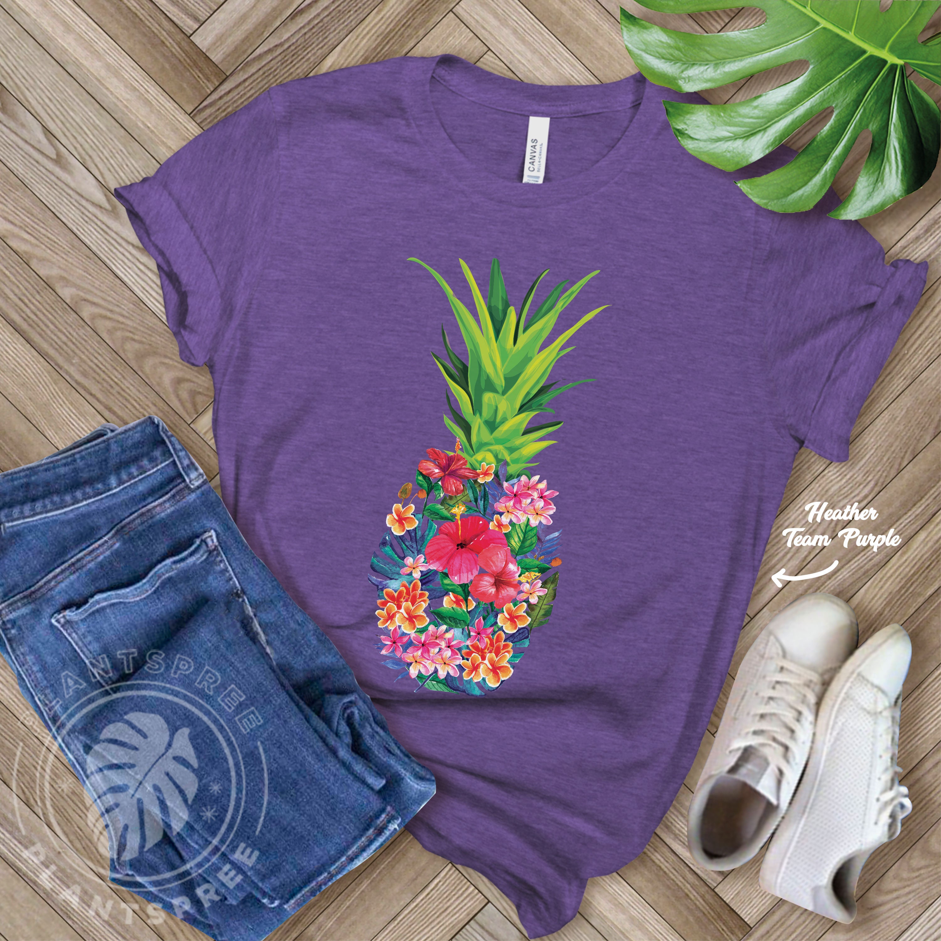 Pineapple Flower T Shirt Tropical Shirt Pineapple T Etsy