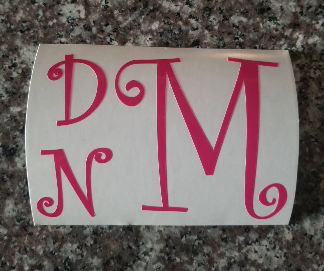 Monogram Decal/initial Decal/monogram Sticker/car Decal/ipad Decal/yeti ...