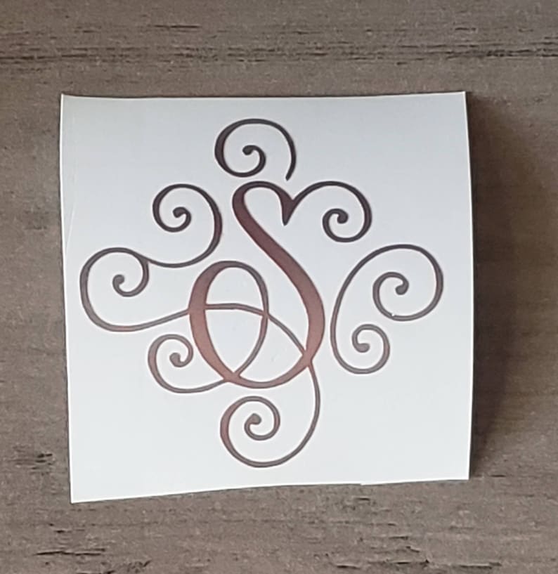 Scroll Single Initial Decal/Initial Sticker/Vinyl | Etsy