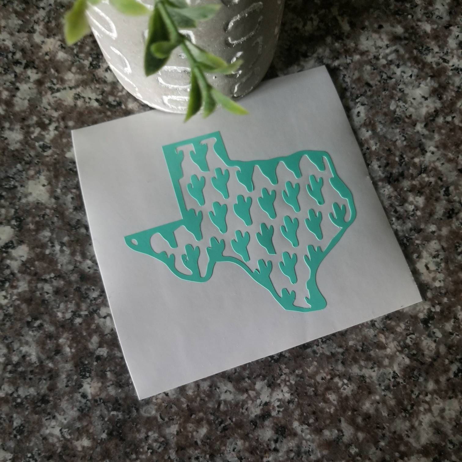Texas Cactus Decal/any State Map Sticker/cactus Decal/car Decal/yeti ...