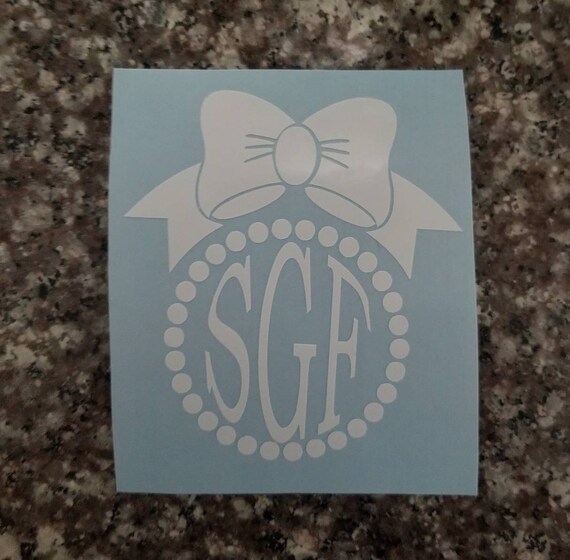 Monogram Decal/monogram With Bow Decal/monogram - Etsy