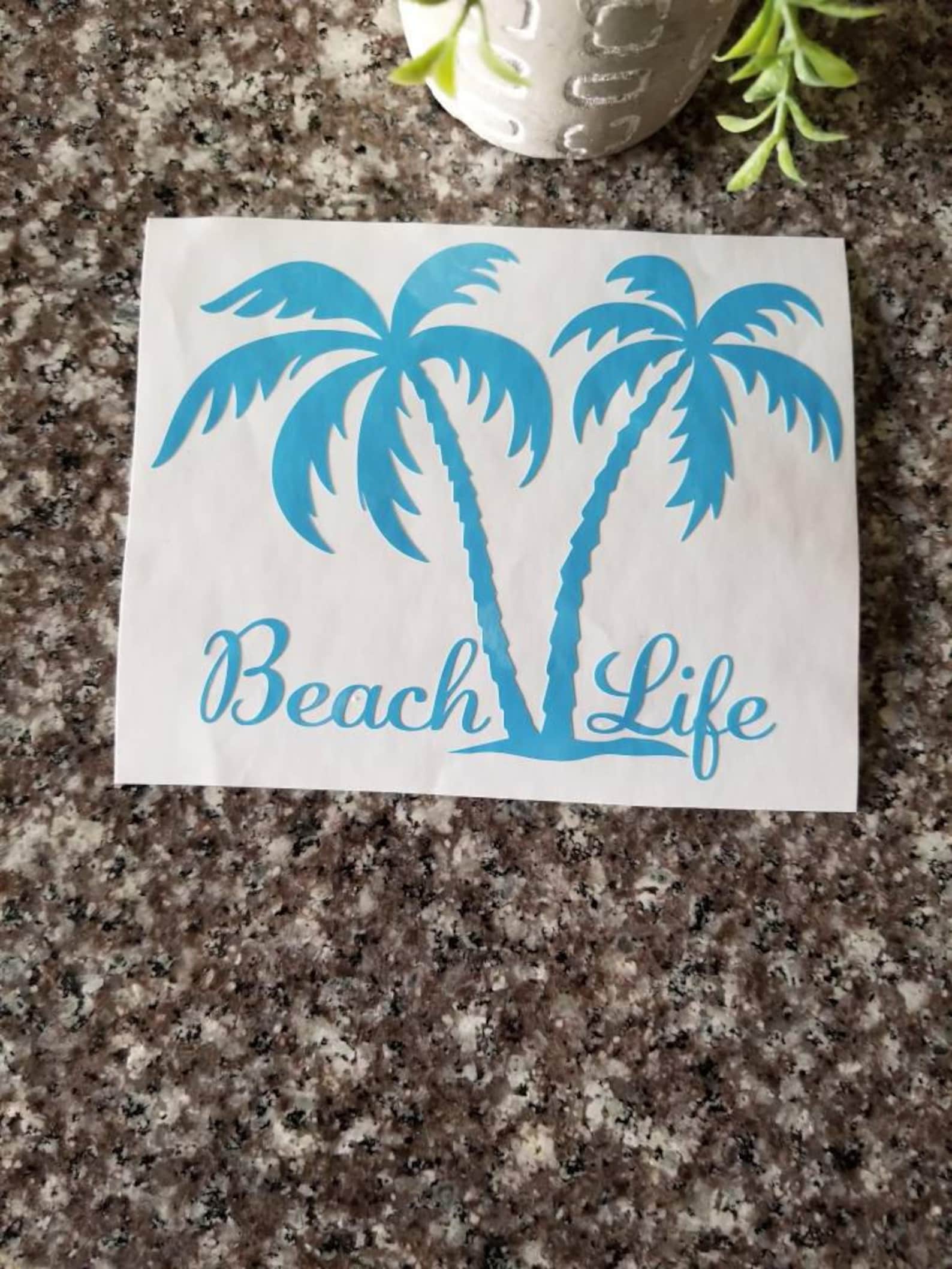 Beach Life Decal/palm Trees Decal/car Decal/laptop Decal/yeti Cup Decal ...