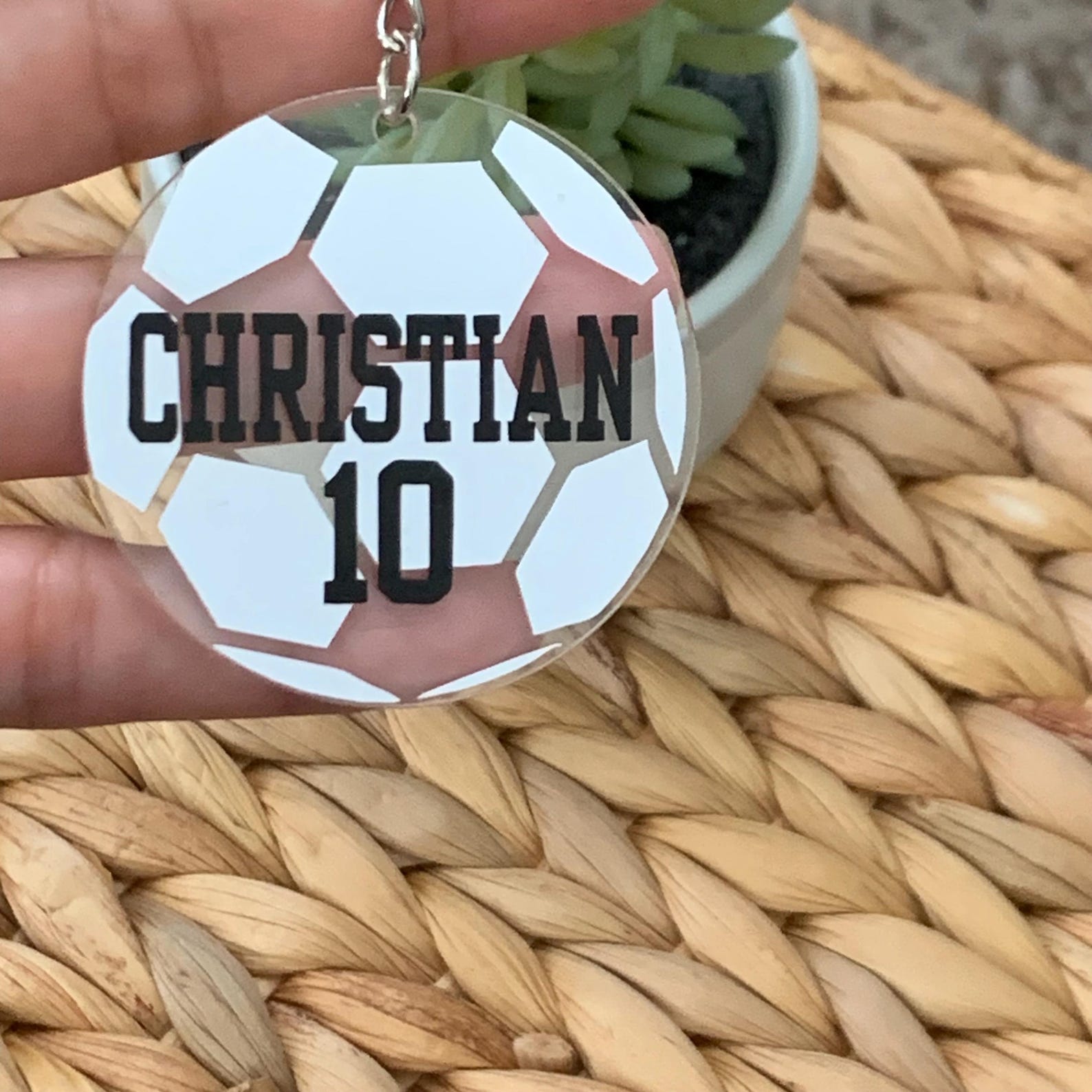 Soccer Personalized Acrylic Keychain 2" Sports Bag Tag Personalized ...