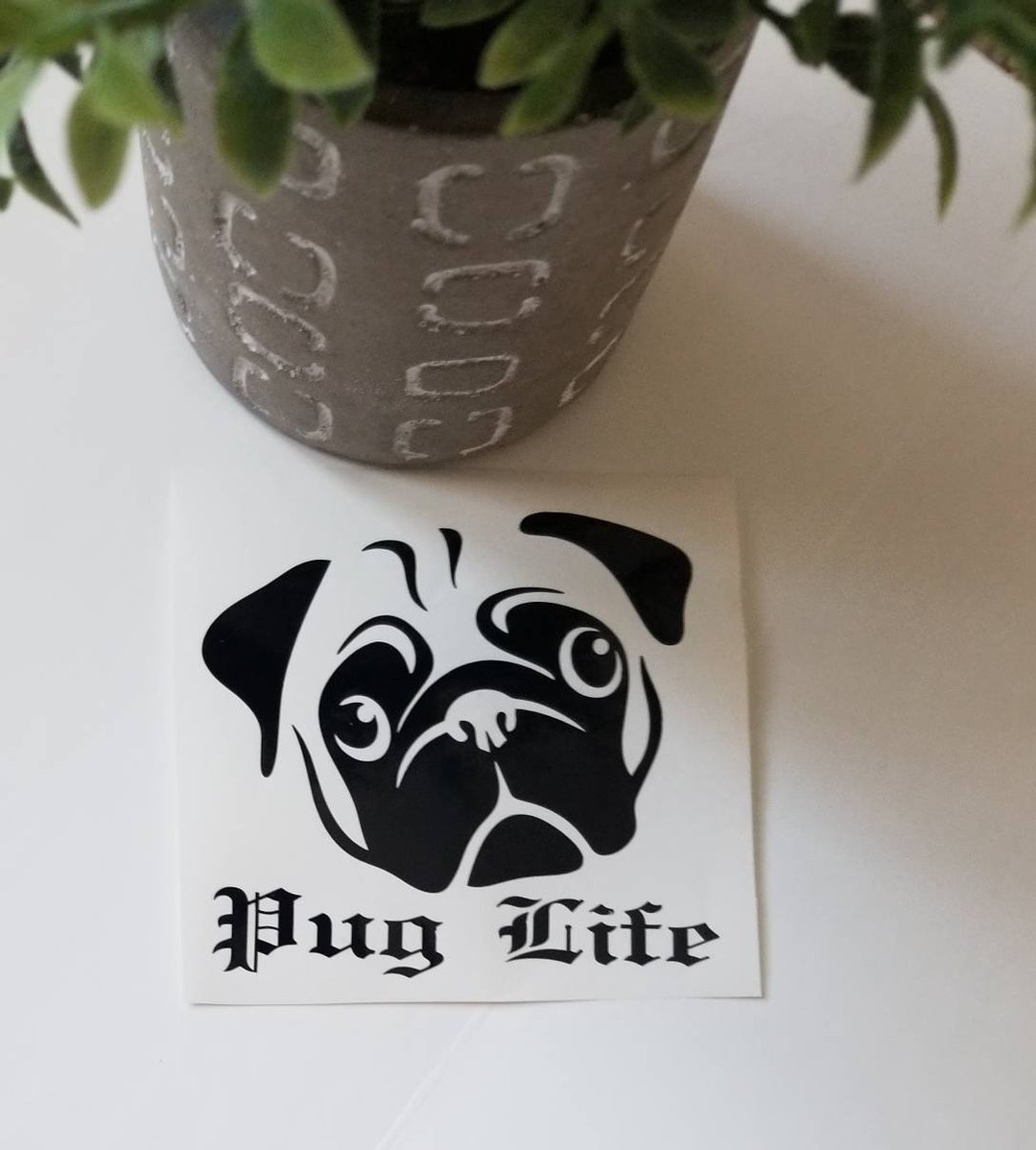 Pug Life Decal/pug Sticker/dog Mama Decal/fur Mama Sticker/dog Vinyl ...