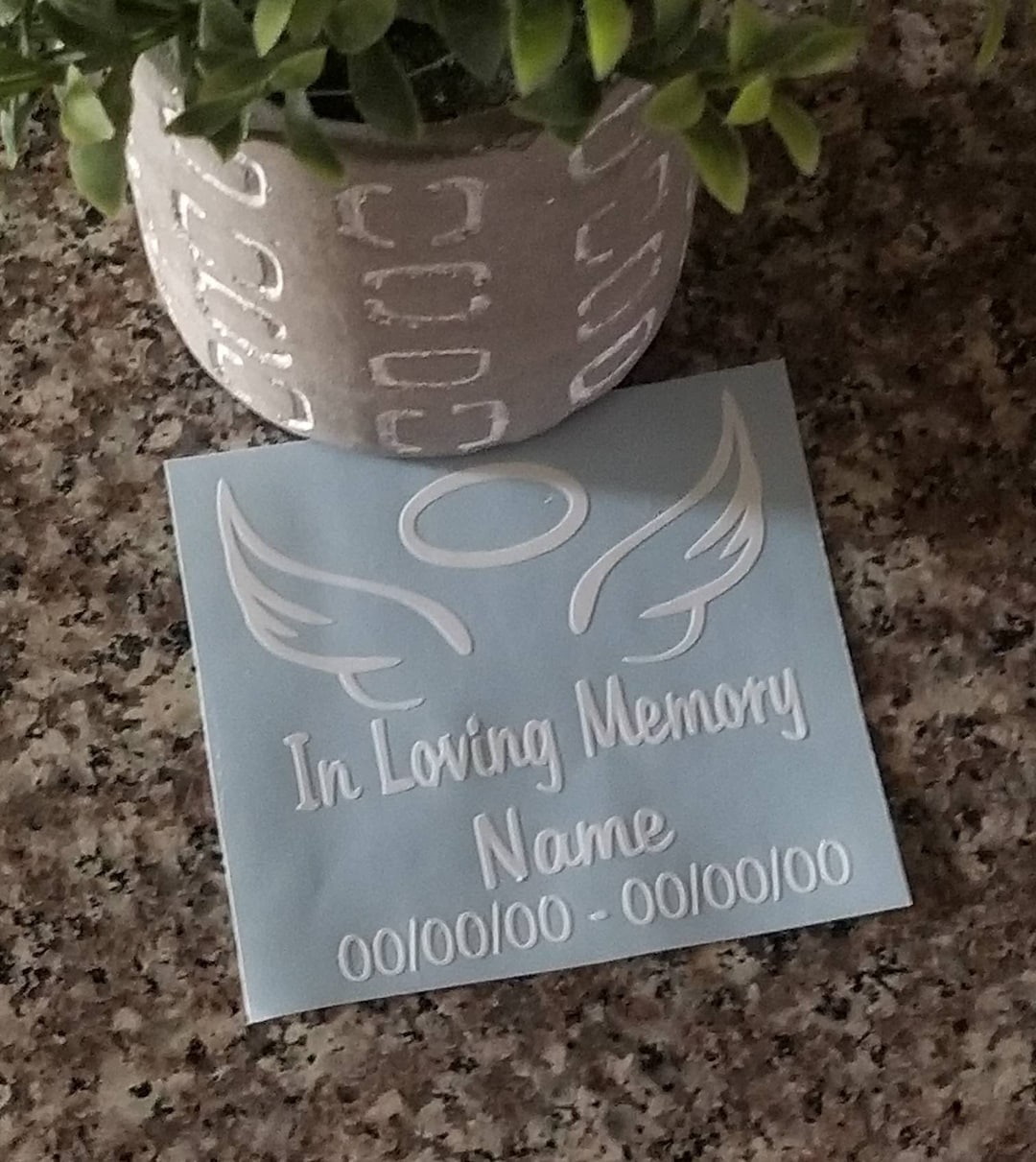 In Loving Memory Decal/loved One's Passing Decal/memorial Decal/wings ...
