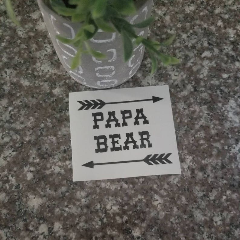 Papa Bear Decal/dad Life Decal/dad Sticker/grandpa Decal/yeti | Etsy